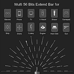 wowstick Lithium Precision Screwdriver wowstick 1F+ With LED Light And Magnetic Mat, Electric Screwdriver Rechargeable Repair Tool kits Including 56 Bits Extend Bar For Most Electronics Devices