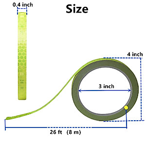 GOTOONE Reflective Tape Stickers (3 Pack) Diamond Grade Warning Conspicuity Tapes Waterproof 0.4 x 26 Feet Multicolored