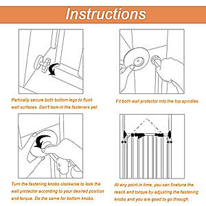 Bestgle 4 Pcs M10 Pressure Mounted Baby Gates Threaded Spindle Rods, 10MM Walk Thru Gates Accessory Screw Bolts Kit, Fit for Pressure Walk Through Baby Safty Gates