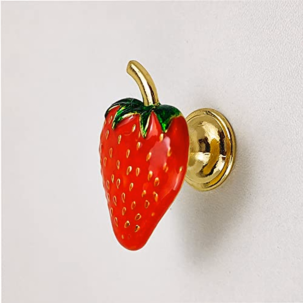 LB-LAIBA Strawberry Coat Hooks Wall Mounted, Fruit Single Hooks for Hanging Hats Jacket Bags Towels Keys Scarf Closets Entryway Bathroom Home Decorative Wall Hooks 4 Pieces