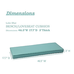 Aoodor Patio Bench Cushion Outdoor Olefin Fabric Slipcover Sponge Foam - Beige