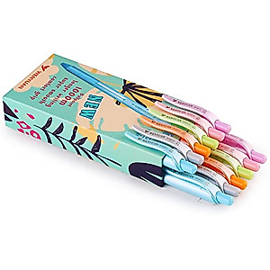 WY WENYUAN 12Pcs Cute Pens, Fine Point Smooth Writing Pens, Pastel Ballpoint Pens Bulk, Colorful Best Gift Pens, Black Ink 1.0 mm Journaling Pen, Pens Office Supplies for Women & Men, Note Taking