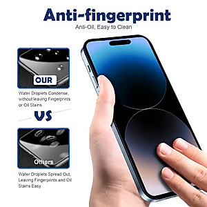 iPhone 14 Pro Max Screen Protector,3 Pack 14 Pro Max Screen Protector Tempered Glass Compatible With iPhone 14 Pro Max, Sensor Protection,Dynamic Island Compatible,Case Friendly Tempered Glass Film,[9h Hardness]