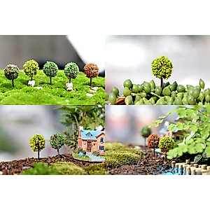 NW 30pcs Mini Colorful 1.41inch Model Trees Model Train Scenery Architecture Trees Model Scenery with No Stands