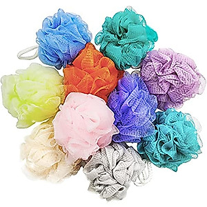 10 Pcs Mesh Loofah Sponges,Colorful Loofah Sponge Shower,Mesh Soft Pouf Shower