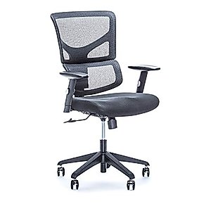 X-Chair X-Basic Task Chair, Black Flex Mesh - Ergonomic Office Seat/Adjustable Backrest/Foam Seat/Relaxed Recline/Perfect for Office or Home Desk