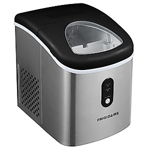 Frigidaire Stainless Steel Ice Maker Machine - Heavy Duty - Makes 26 lbs of Clear Ice Per Day - Digital LED Control Panel - Transparent Window - 1.2 Quart Water Reservoir - Stainless Steel