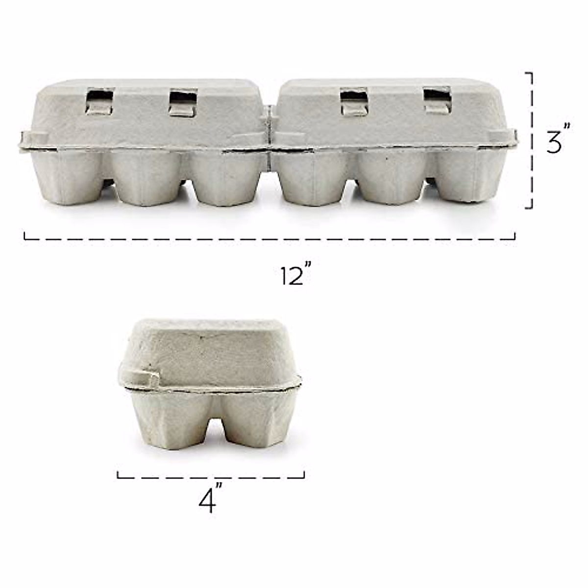 Cornucopia Half Dozen Egg Cartons (30-Pack); Split Apart Style for 6 Egg or 12 Egg Use; Holds 180 Eggs Total