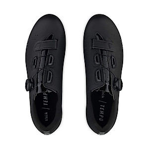 Fizik unisex adult Tempo Powerstrap Cycling Shoe, Black/Black, 10 - 10.5 US