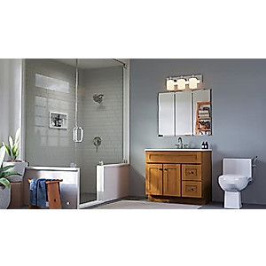 Design House 597500 Cyprus Fully Assembled Frameless Mirrored Tri-View Surface or Recessed Mount Bathroom Medicine Cabinet, 36.3 x 30.1