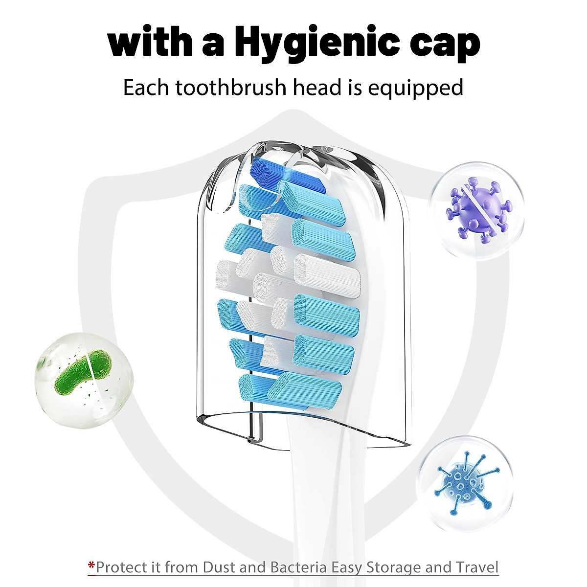 Replacement Toothbrush Brush Heads Compatible with Philips Sonicare Electric Rechargeable Toothbrushes, Tooth Brush Heads for Snap-on System, for Effective Cleansing and whitening, Pack of 8, White