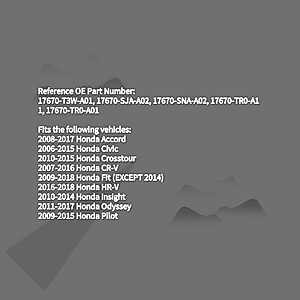 Fuel Filler Cap Assembly Fuel Tank Gas Cap Cover Fits 2006-2018 Honda Accord Civic Crosstour CR-V Fit HR-V Insight Odyssey Pilot Replace 17670-T3W-A01 17670-SJA-A02 17670-SNA-A02 17670-TR0-A11