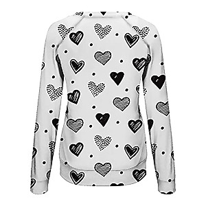 JDHUFEI Valentine's Day Hoodies for Women Trendy Long Sleeve Shirts Sweatshirt Print Casual Loose Fit Cute Tops Pullover