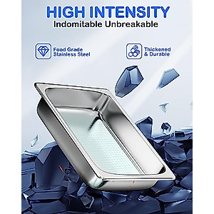 WantJoin 1/2 Half Size Steam Table Pans, 6-Pack 2.5 Inch Deep Restaurant Steam Table Pans Commercial, Hotel Pan Made of 201 Gauge Stainless Steel
