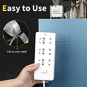 KUSUFEFI Double Sided Tape Heavy Duty, Double Stick Mounting Adhesive Tape (2 Rolls, Total 20FT), Clear Two Sided Wall Tape Strips, Removable Poster Tape for Home, Office, Car, Outdoor Use