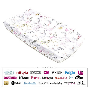 Oilo Changing Pad Cover, Breathable 100% Turkish Cotton Fitted Jersey, 300 Thread Count, Machine Washable, Fits Standard Changing Pads (32" x 16"), Girl, Boy, & Neutral Nursery Design, Fawn