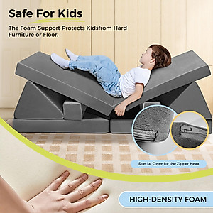 Modular Kids Play Couch, 18pcs Toddler Floor Sofa, Sectional Couch for Children, Fortplay Bedroom and Playroom Furniture for Playing, Creativing, Convertible Foam and Floor Cushion for Boys and Girls