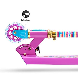 Jetson Disney Princess Kick Scooter, Foldable with Light Up Wheels, Adjustable Handlebar Height, Pink