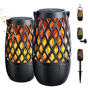 KuccHero Outdoor Bluetooth Speaker with Light, Decor, Tech Gadget Cool Stuff, Sync up to 100 Wireless Portable Speaker with Wall Mount/Stake/Hook, Waterproof for Patio/Yard/Party/Camping