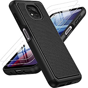 BNIUT for Motorola Moto G Power 2021 Case: Dual Layer Protective Heavy Duty Cell Phone Cover Shockproof Rugged with Non Slip Textured Back - Military Protection Bumper Tough - 6.6inch (Matte Black)
