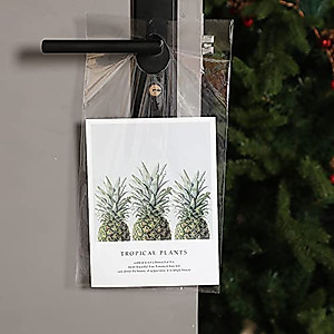 240 Pieces Door Hanger Bags 6 x 9 Inches Clear Plastic Door Knob Bag Packing Bag Waterproof Transparent OPP Bag with Hanger for Newspaper Flyers Notes Mail Card Protect Against Rain Dirt Bugs