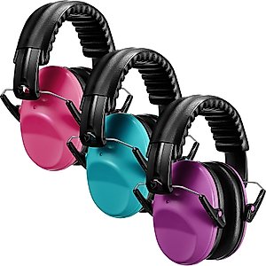 Konohan 3 Pack Noise Reduction Headphones for Kids Ear Protection Earmuffs Headphones for Autism Toddler Kids Ear Muffs 27db (Rose Red, Purple, Lake Blue)