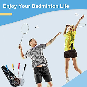 Professional Badminton Rackets Lightweight Badminton Racquets Set, Zalava Badminton Set 4 Pack,Carbon Fiber, 3 Shuttlecocks, 2 Protect Case, 4 Overgrip Included,for Beginners,Advanced Players
