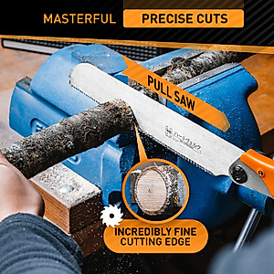 HARDTWERK Zen Japanese Pull Saw Foldable [Kataba] 9.5 inch Japanese Saw Hand Saw (SK4 Carbon Steel) for DIY & Woodworking - Pull Saw Wood Saw