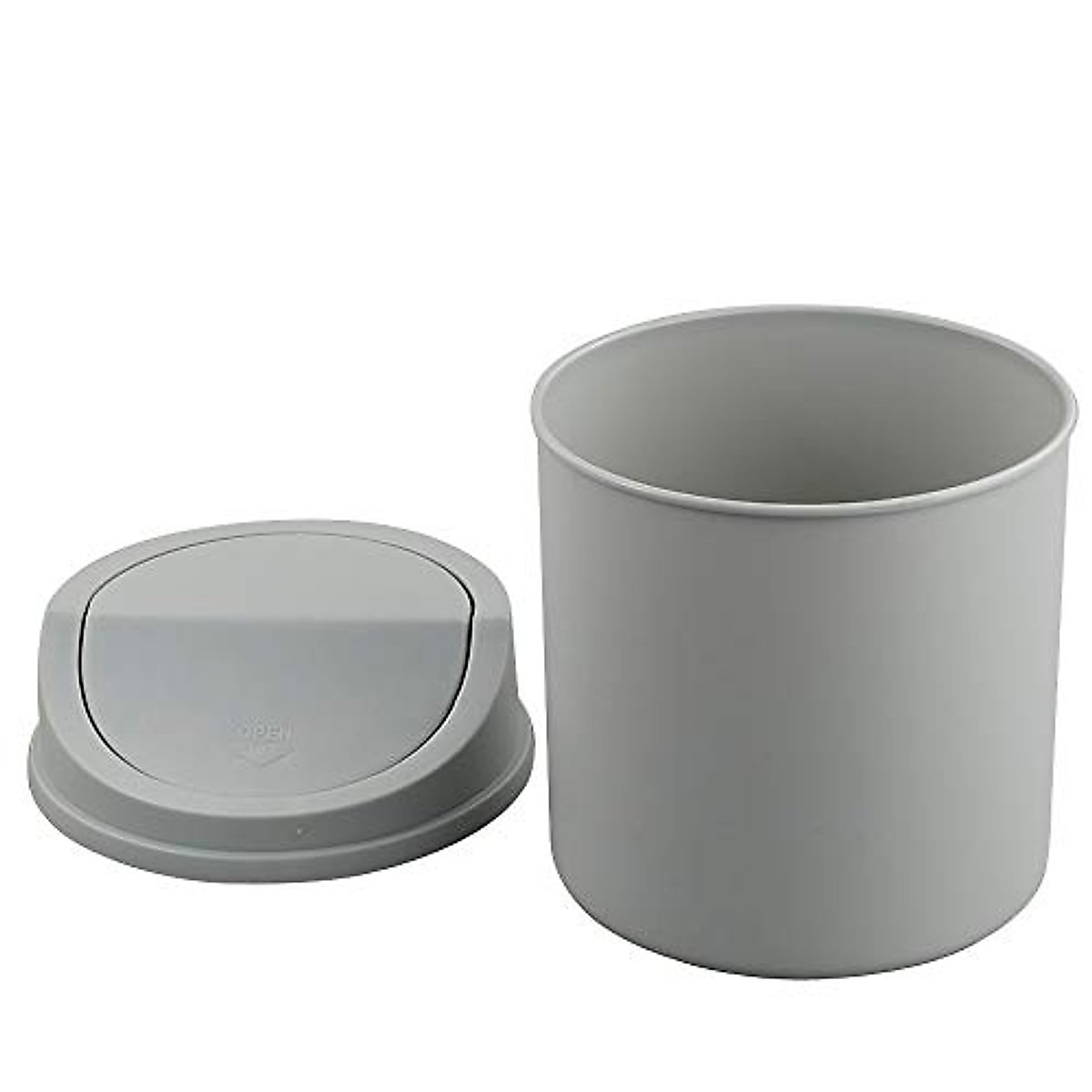 CadineUS 2 Liter Mini Desktop Trash Can with Swing Lid Tiny Garbage Can Trash Bin (Grey)