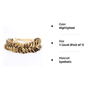 DIGUAN Messy Wide 2 Strands Synthetic Hair Braided Headband Hairpiece Women Girl Beauty accessory, 62g/2.1 oz (Highlighted)