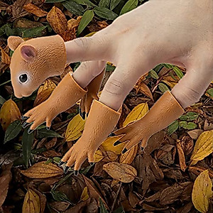 RONIAVL Animal Squirrel Finger Puppet Funny Toys, Puppet Show Theater Props, Sridiculous Weird Gag Gift Soft Odourless
