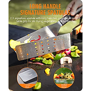 Advanced Griddle Accessories Kit for Blackstone, Melgrilot Flat Top Grill Accessories Set 9 Pcs with Reinforced Burger Spatula, Griddle Spatulas, Scraper, Professional Griddle Set for BBQ, Teppanyaki