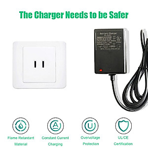 12 Volt Battery Charger for Kids Powered Ride On Car, 12V Charger for Motion Trendz Megatredz Yamaha Raptor 700R ATV Toyota FJ Cruiser Children Electric Ride-On B Plug Power Supply Adapter