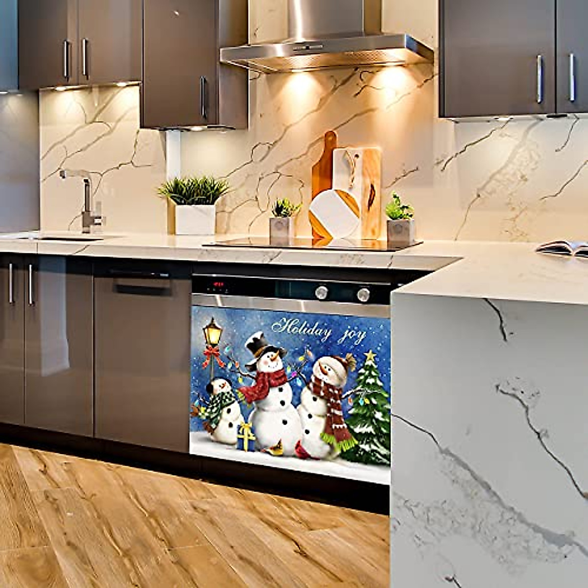 Dishwasher Magnetic Cover Kitchen Decor Magnetic Appliance Covers Christmas Snowman Refrigerator Dishwasher Decal Magnetic Refrigerator Cover Dishwasher Cover Metal Door Garage 23 W x 17 H Inches