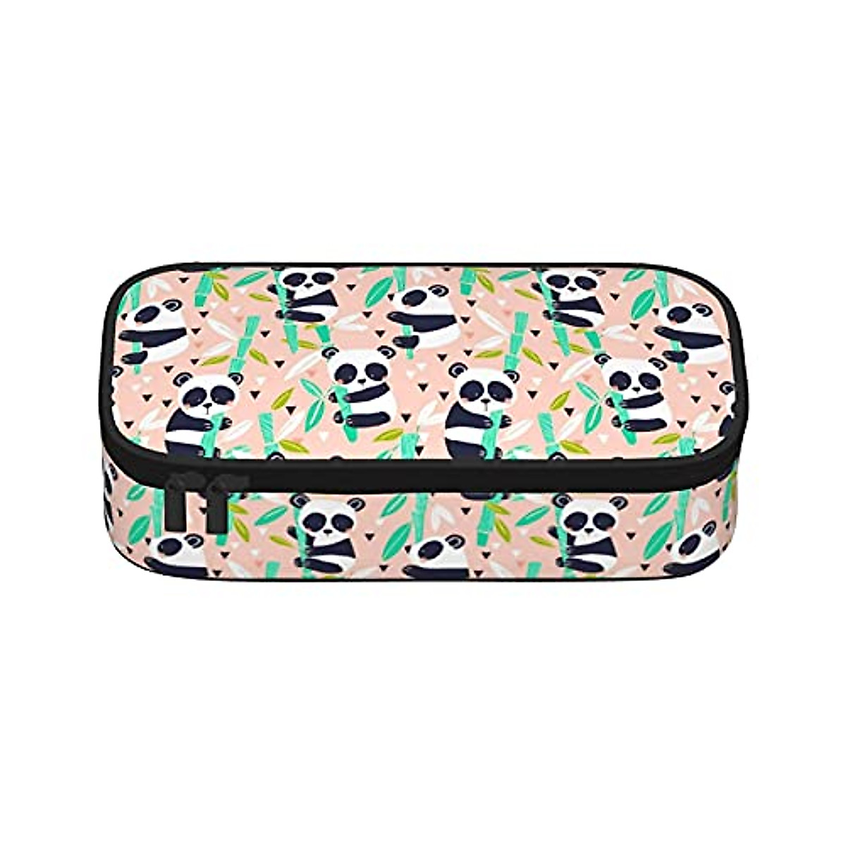 TEIKKIOP Panda Pencil Case Animal Print Pen Bags with Zipper and Compartment Cute Portable, Nude