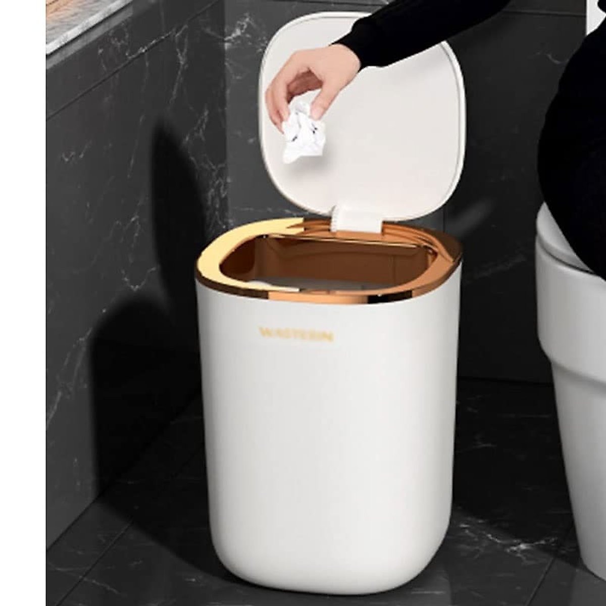 XBWEI Smart Trash can Automatic Induction Trash can Household Kitchen Toilet Trash can Waterproof with lid Trash can ( Color : OneColor , Size : 23.5 X 23.5 X 30cm )