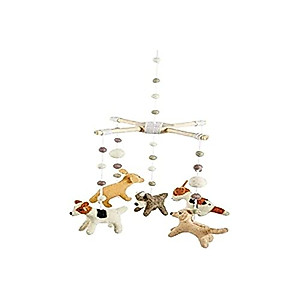 Mud Pie Baby Nursery Puppy Mobile, Multi-Color, 21 1/2" x 10" Dia
