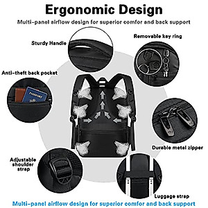 Laptop Backpack, Extra Large Backpack for Men Women, 17.3 Inch Travel Laptop Bag with USB Charging Port, Water Resistant TSA Approved Anti Theft Business College Work Computer Backpack, Black