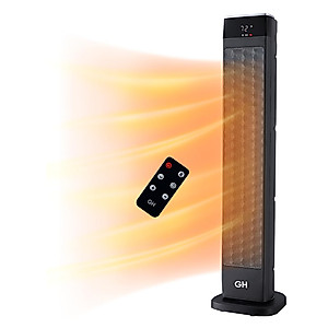 Good Housekeeping's Digital 30" Oscillating Ceramic Tower Room Space Heater with Remote Control