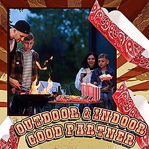 100 Pieces Cowboy Paper Food Trays Cowboy Party Supplies Western Paisley Food Tray Western Snack Candy Holder Trays Disposable Serving Trays for Cowboy Party Decorations Food Holder Trays (Red)