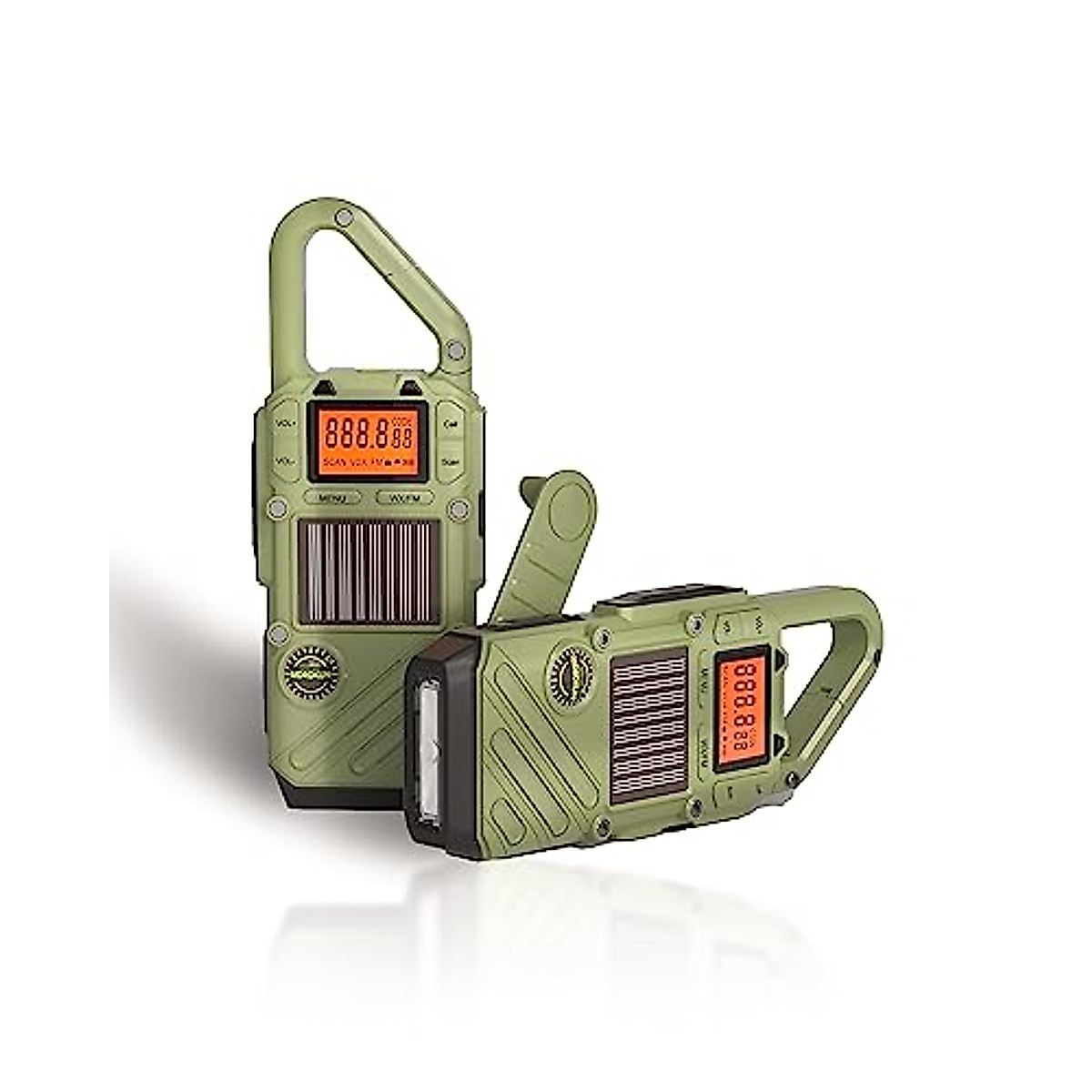 Rechargeable Emergency Radios Walkie Talkies for Adults with FM/NOAA, Weather Alerts, LED Flashlight, and Solar Hand Crank - Long Range 2 Way Radios with USB Charging and SOS Alarm