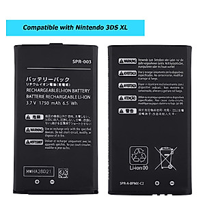 Vvsialeek SPR-003 Replacement Battery Compatible with Nintendo 3DS XL 1750mAh