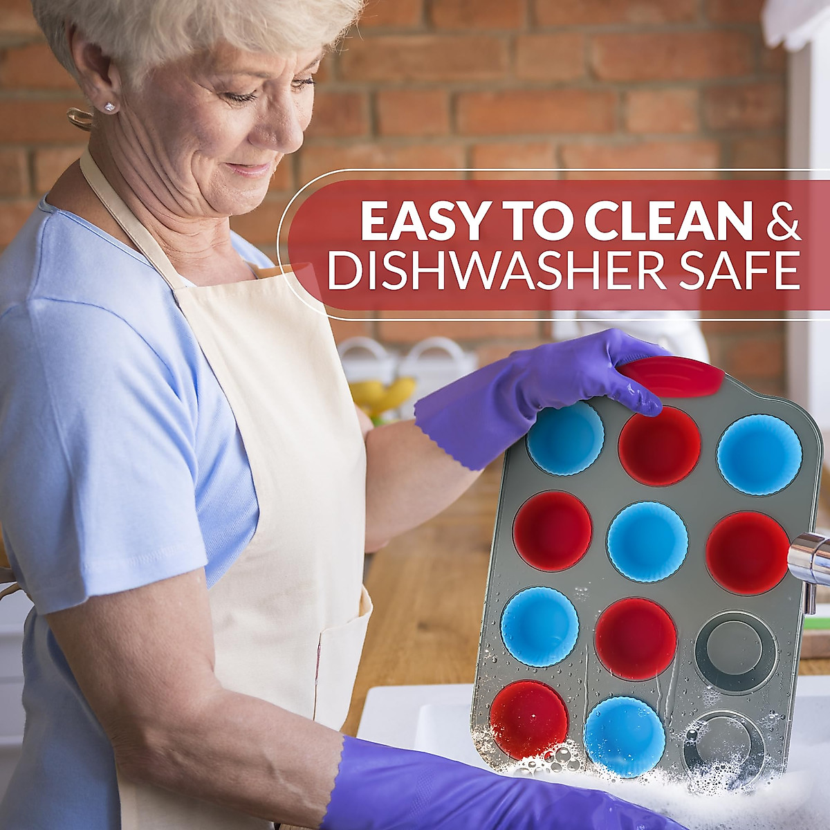 Boxiki Kitchen Baking Essentials - 12 Cup Mini Muffin Pan with Silicone Liners & Silicone Bread Loaf Pan 9 x 5 Inch.