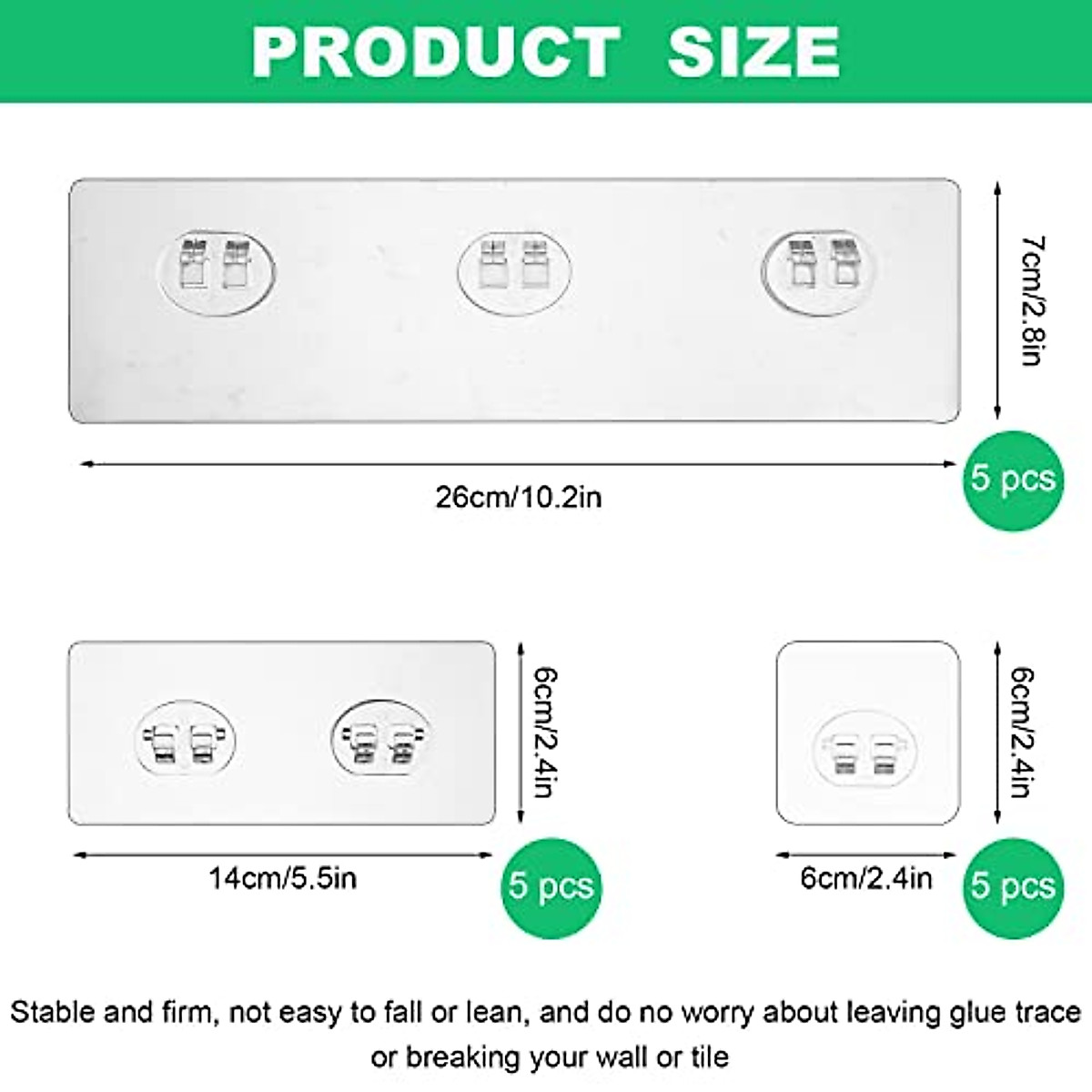RUIYELE 15 Packs Shower Caddy Adhesive Hooks Replacement Waterproof Adhesive Hooks Sticker No Drilling Wall Mount Sticker Hook Transparent Adhesive Pad for Shower Caddy, Kitchen Racks