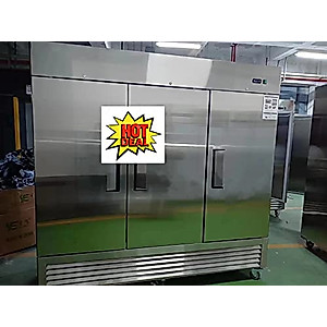 Aceland Commercial Refrigerator 82inch 3 Door Stainless Steel Reach-in Solid Door Upright Fan Cooling Refrigerator for Restaurant, Bar, Shop, Residential 72 Cu.ft (Commercial Kitchen Equipment)