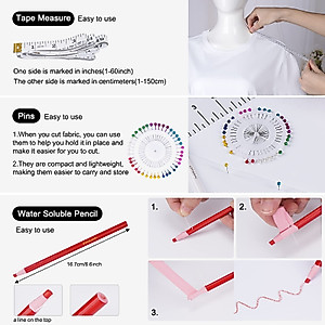 12pcs Tshirt Ruler Guide for Vinyl Alignment, T Shirt Rulers to Center Designs, PVC Measurement Template, Craft Sewing Supplies Accessories Tools for Cricut Heat Press & Cameo & HTV Transfer Vinyl