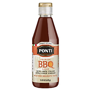 1787 PONTI Chef Premium BBQ Glaze with 100% Italian Apple Cider Vinegar - Thick Texture, Delicate taste with Pleasingly Fruity, Tangy Flavor - Perfect Blend of Spices and Seasonings - 16.58 OZ