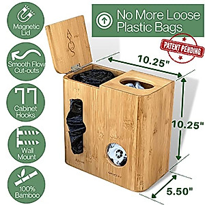 Ayos Grocery Bag Holder & Trash Bag Dispenser - The Original 2 in 1 Plastic Bag Organizer (Natural)