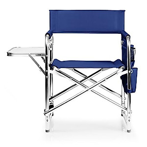 ONIVA - a Picnic Time brand - Sports Chair with Side Table, Beach Chair, Camp Chair for Adults, (Navy Blue)
