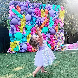 ZFUNBO Balloon Garland Arch Kit, 155pcs Birthday Party Balloons Garland For Magic House Themed Party Decor - Plum Clip, 3D Butterfly Stiker for Baby Shower Gender Reveal Birthday Party